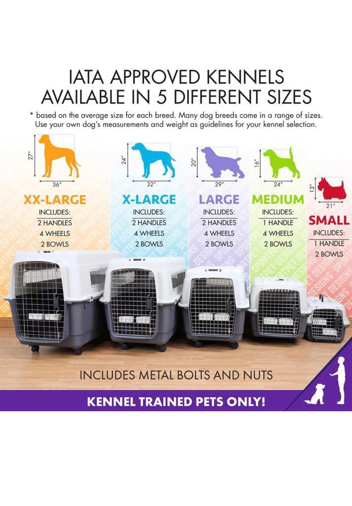 SportPet Designs Plastic Kennels Plastic Wire Door Travel Dog Crate ...