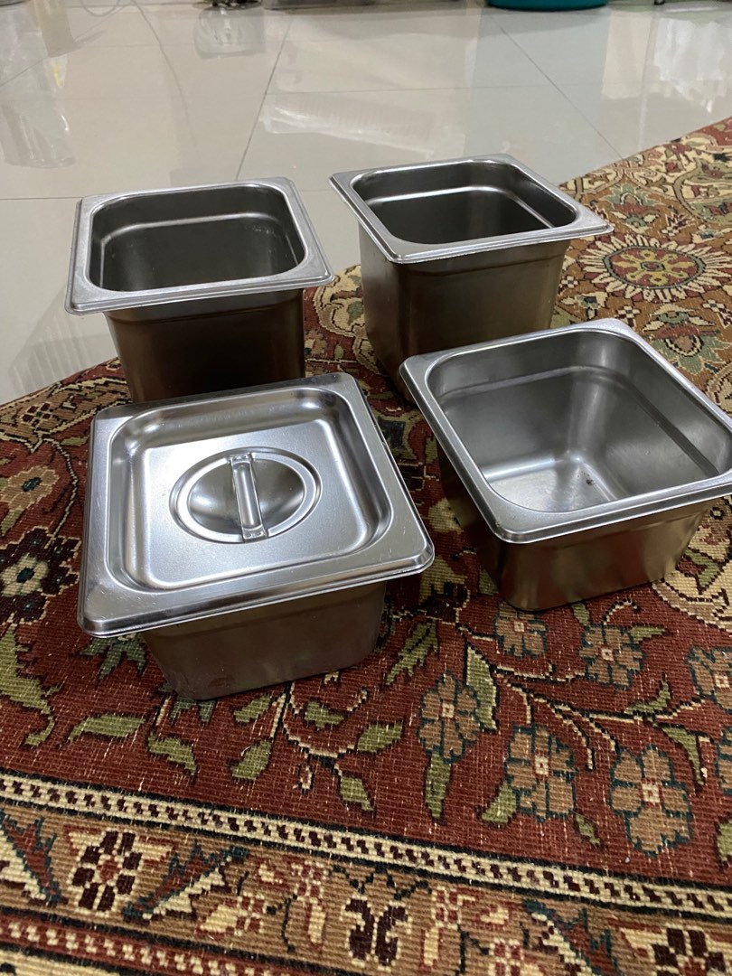 Stainless steel mini buffet food pans, Furniture & Home Living, Kitchenware & Tableware, Food ...