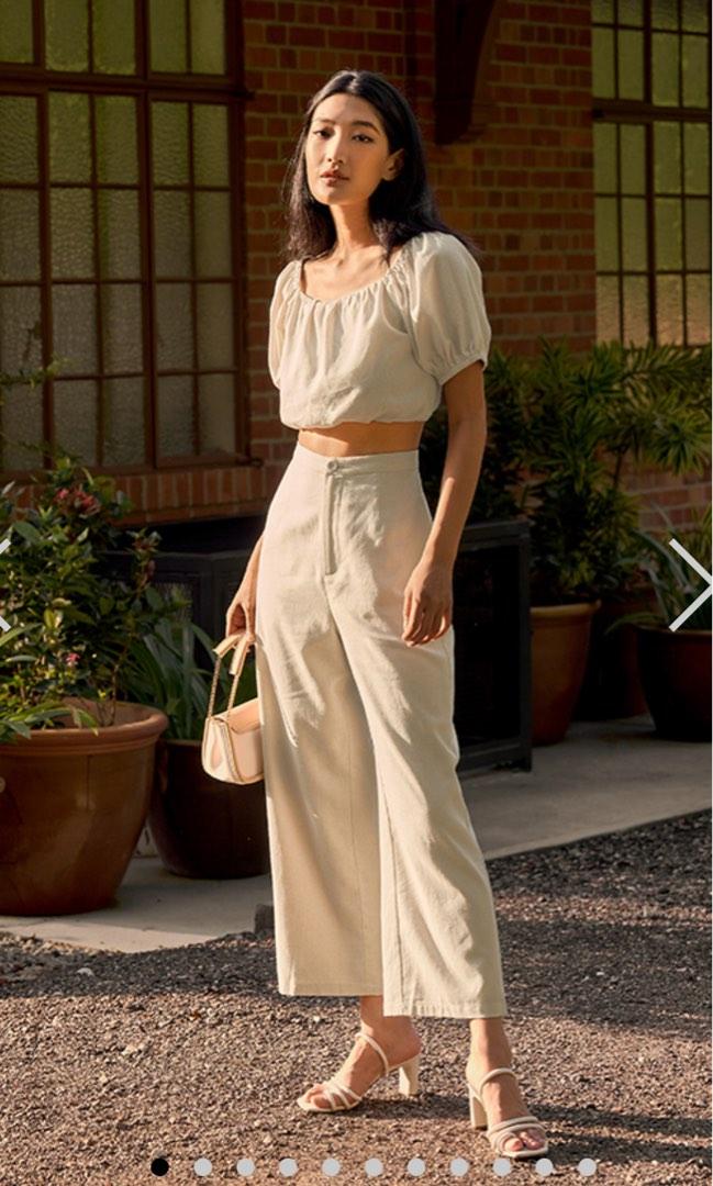 TCL Jodie Linen Pants in Moonbeam, Women's Fashion, Bottoms, Other Bottoms on Carousell