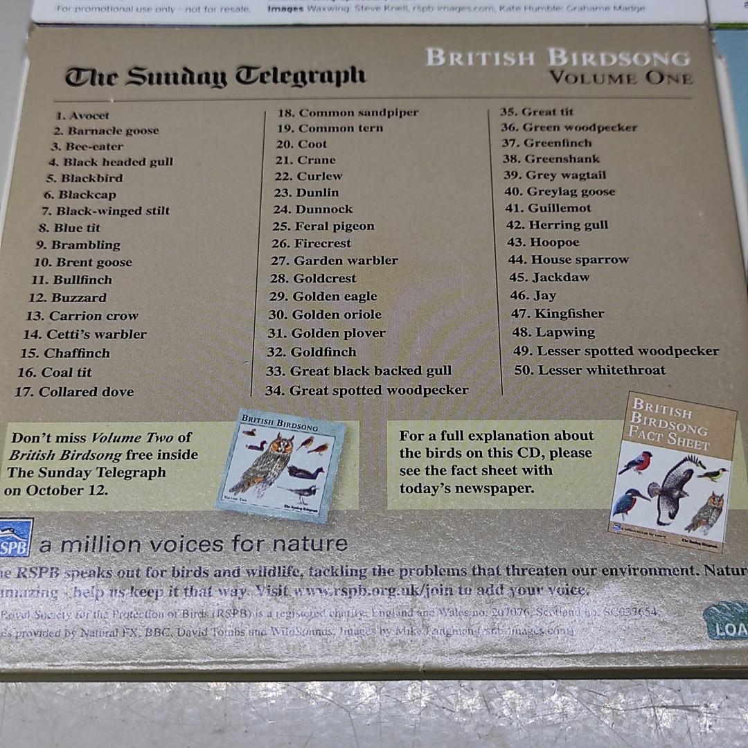 The Sunday Telegraph British Birdsong cd @ 95 each, Hobbies & Toys ...
