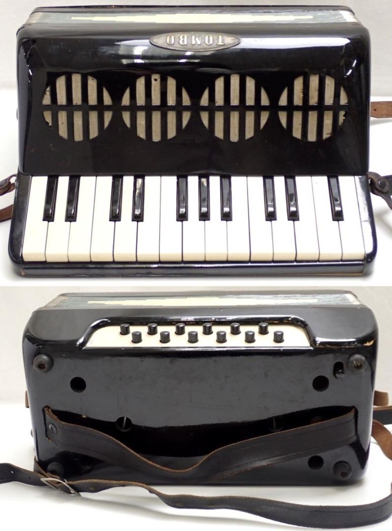 TOMBO dragonfly Accordian jenis piano hitam 25 kekunci dengan sarung ...