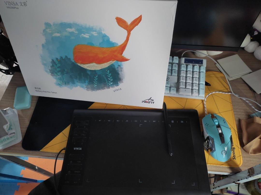 Vinsa Drawing Tablet (USED ONCE), Computers & Tech, Parts & Accessories ...