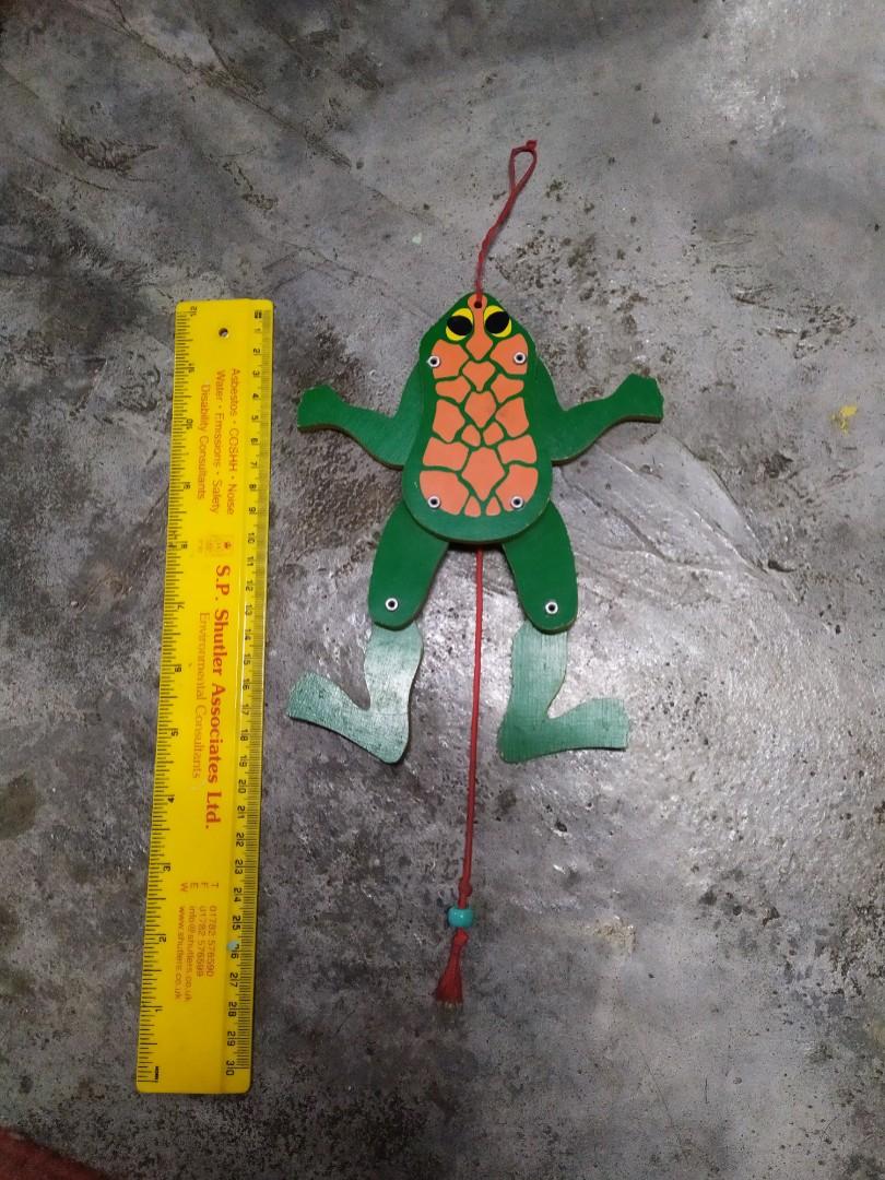 Vintage 60s Wooden Pull String Frog Puppet, Hobbies & Toys ...