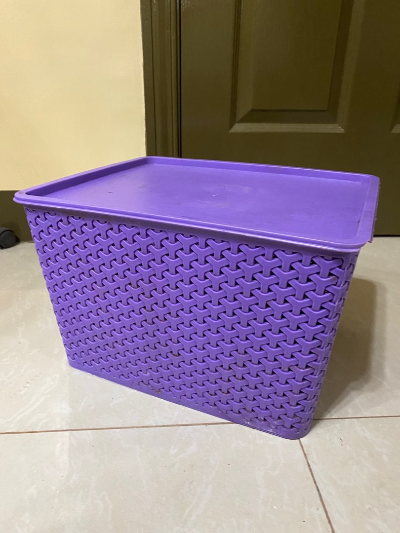 Wooven plastic basket large, Furniture & Home Living, Home Improvement ...