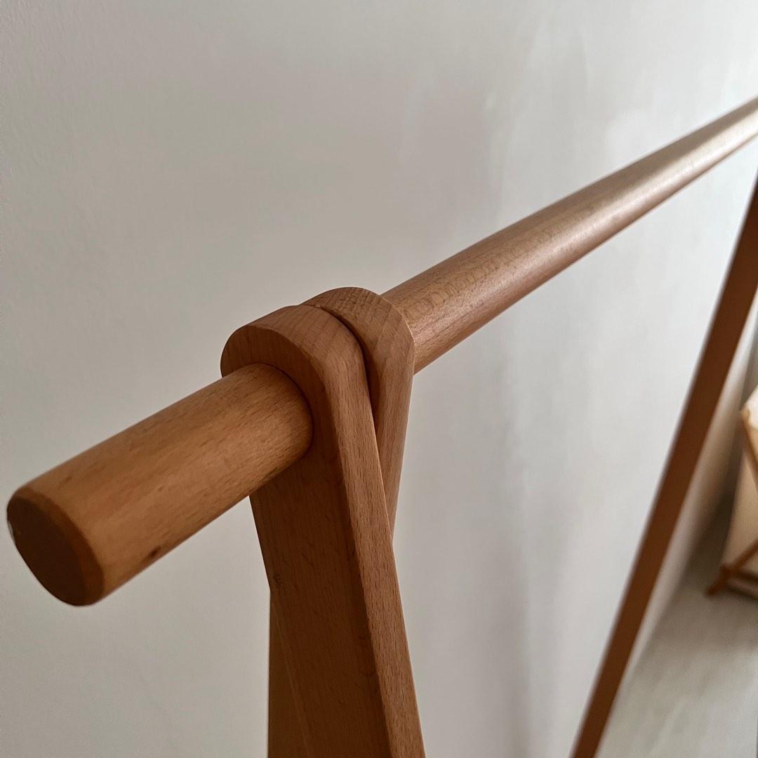 x1 Scandinavian Muji Style Wooden Clothes Rack Foldable, Furniture ...