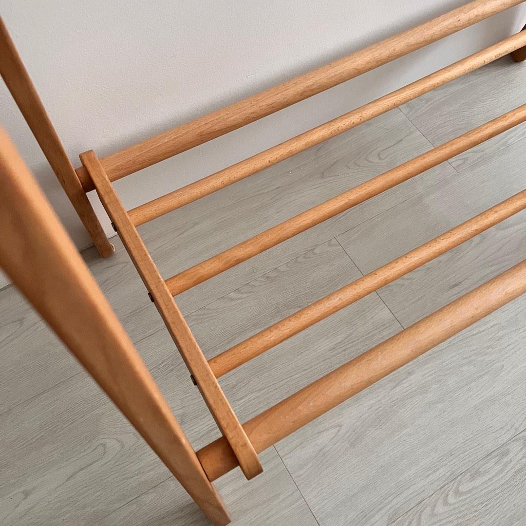 x1 Scandinavian Muji Style Wooden Clothes Rack Foldable, Furniture ...