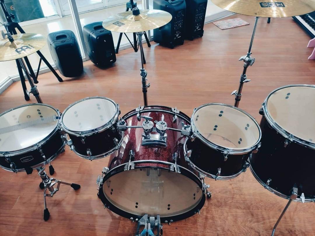 Yamaha Drumset Rydeen Cymbals included, Hobbies & Toys, Music & Media, Musical Instruments on ...