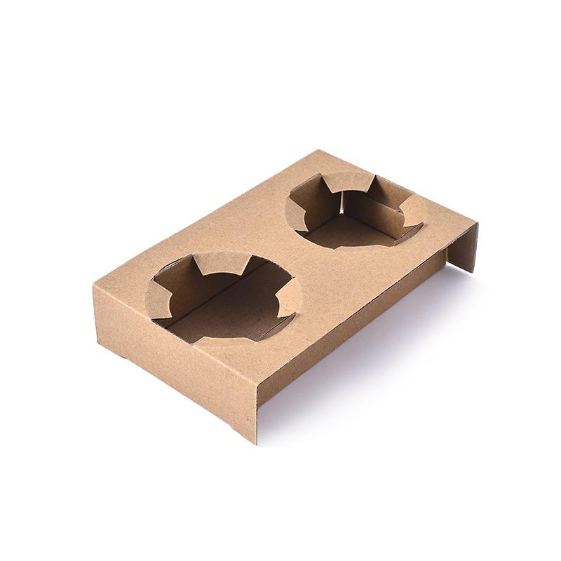 2/4 cup holder Brown kraft paper soup cup big carrier carry tray ...