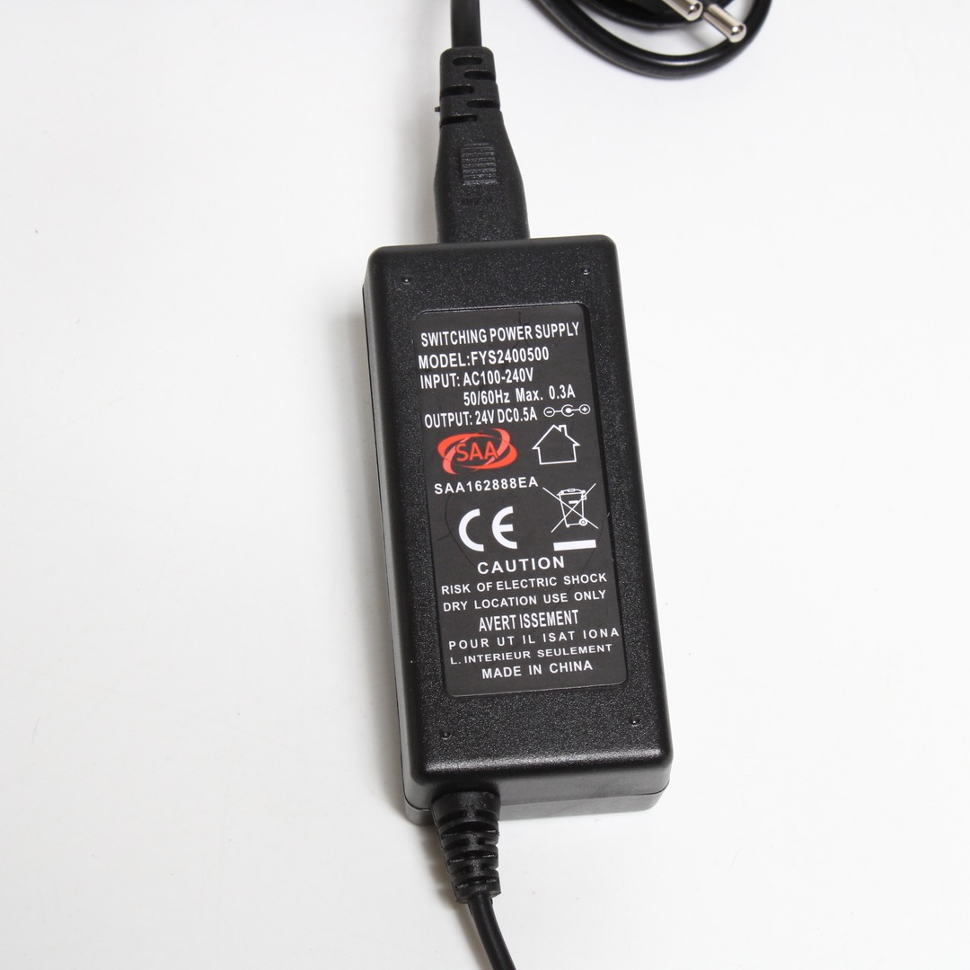 (3 pin plug) 24V 0.5A Power Supply Adapter - 6.6FT COOLM AC 100V-240V ...