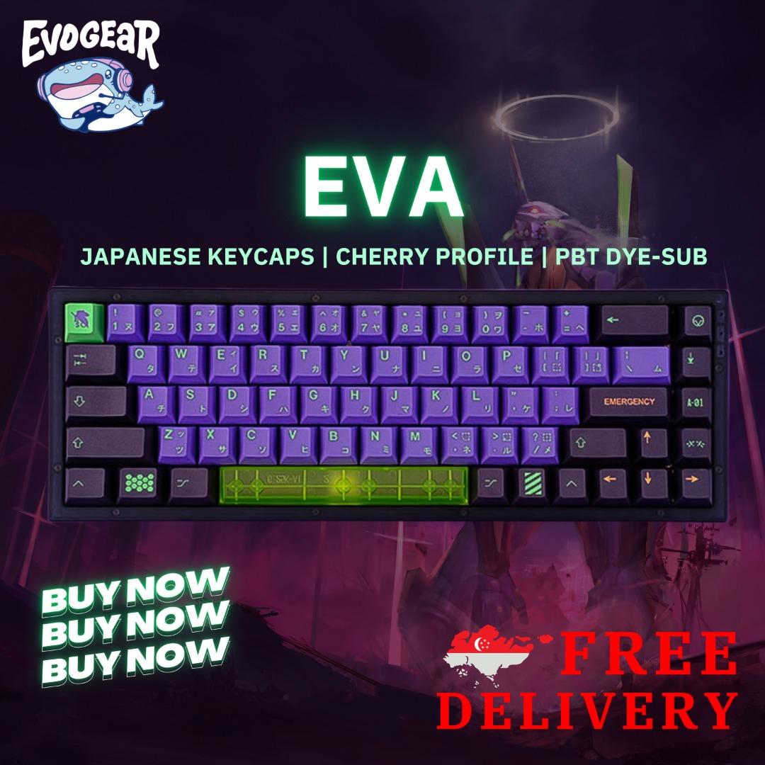 {IN STOCK} EVA (Evangelion) Keycaps | Japanese Keycaps | Cherry Profile ...