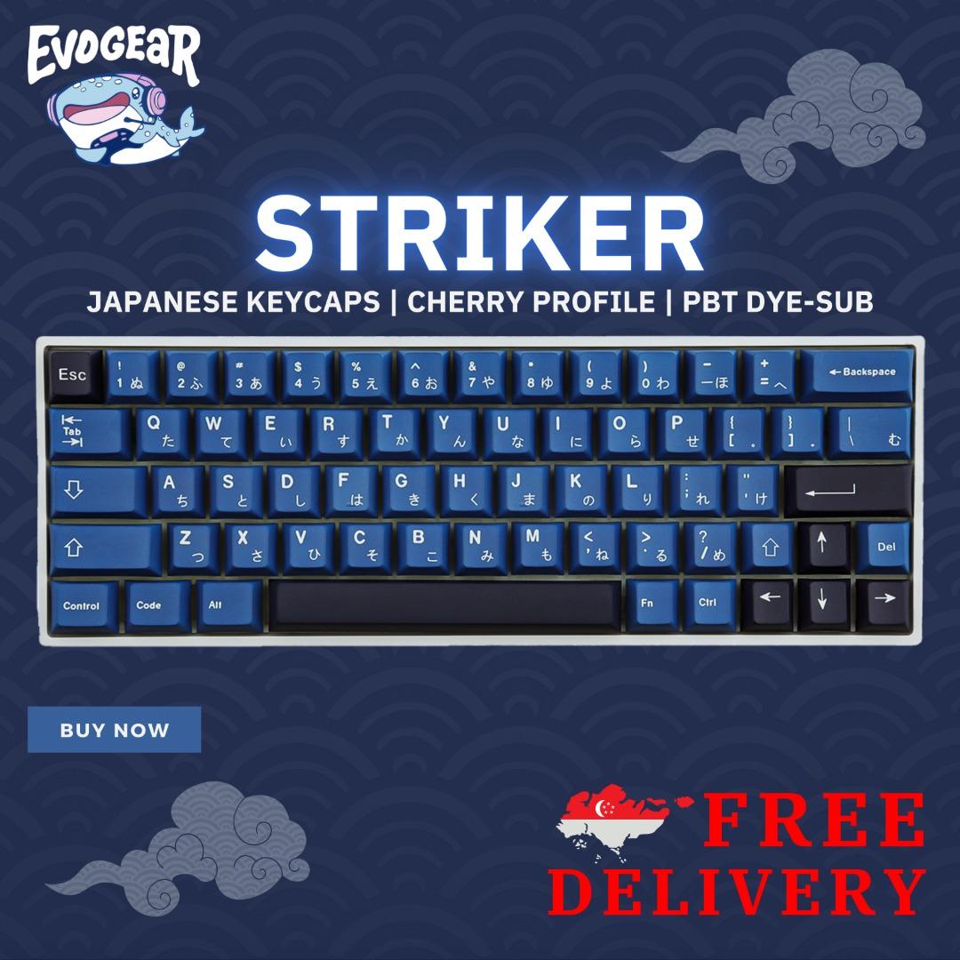 {IN STOCK} Striker (Blue) Keycaps | Japanese Keycaps | Cherry Profile ...