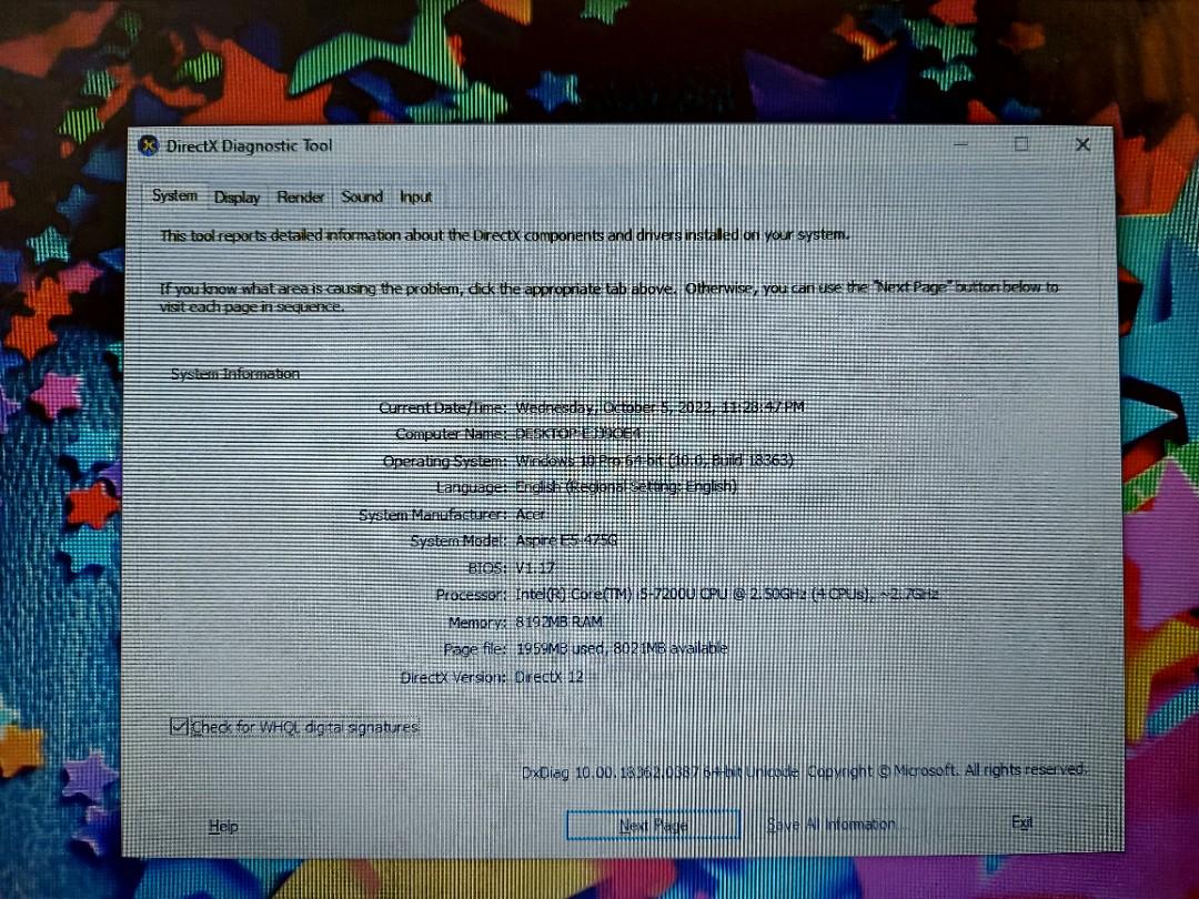 Acer Aspire 14.1"inch Intel Core i5 (7th gen) 8Gb ram Ddr4 256Gb Ssd ...