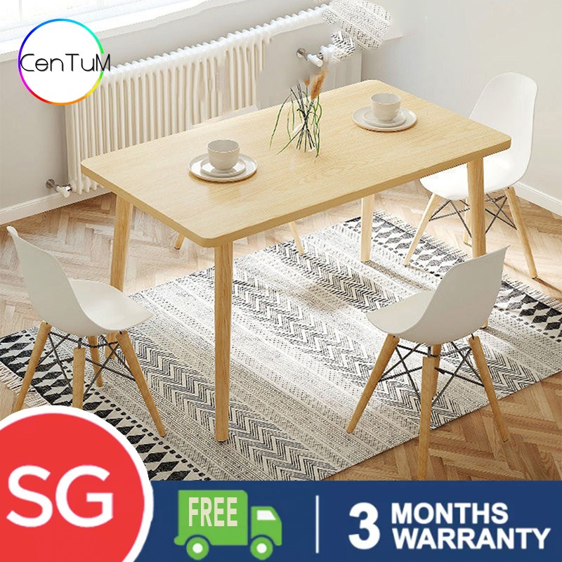 Attilio Wooden Table 1m 1.2m Wood Dining Table for 2 pax / 4 pax ...