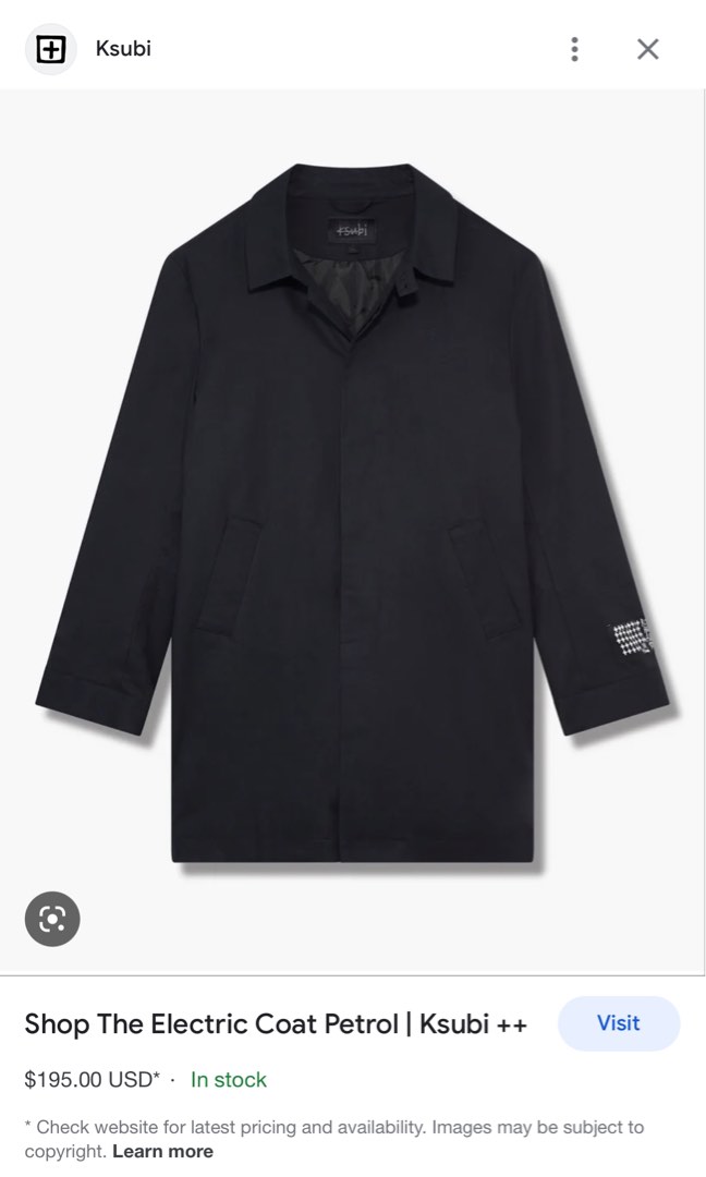 Authentic BNIB KSUBI Electric Coat Blue, Men's Fashion, Tops & Sets ...