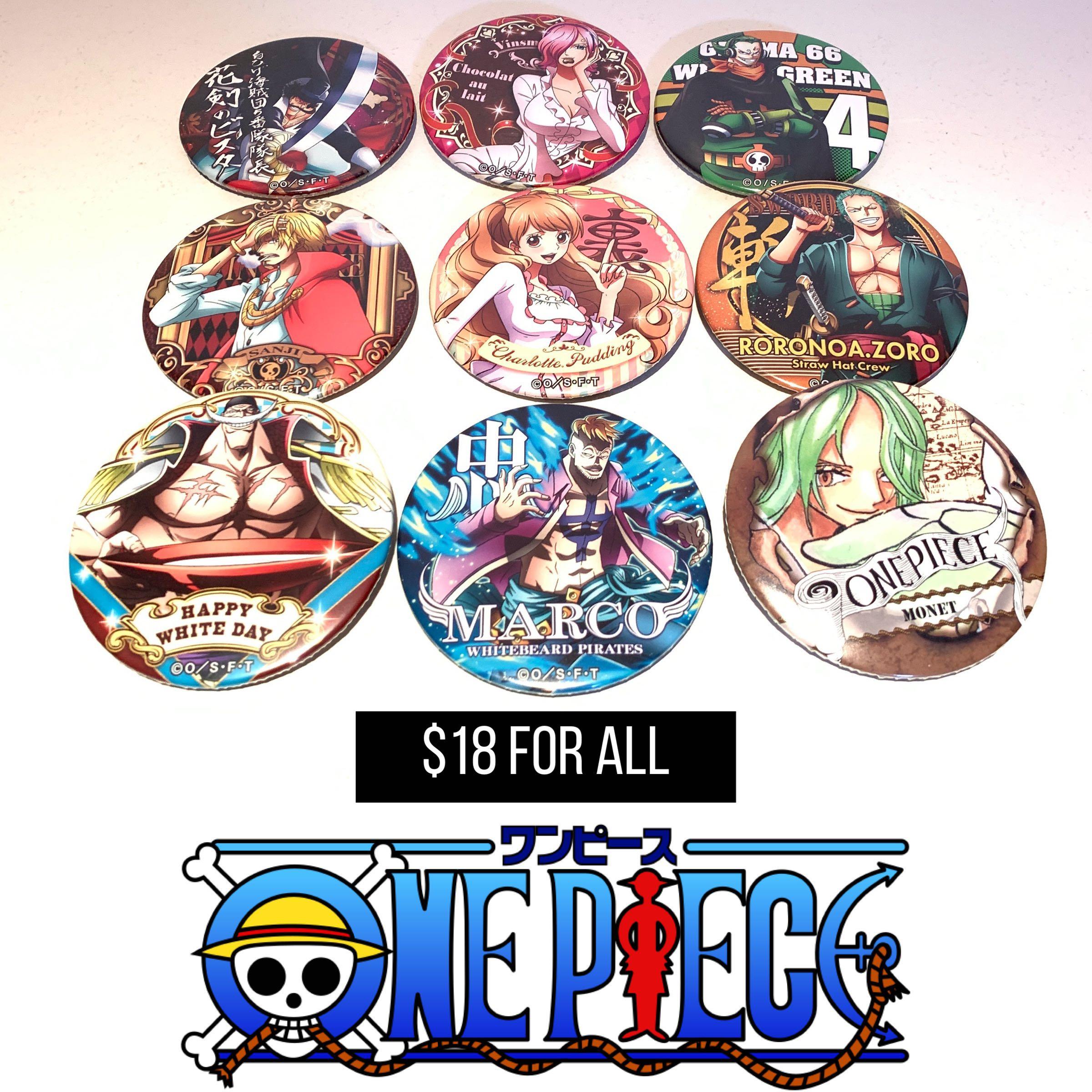 Authentic mugiwara store japan one piece badges anime cosplay manga ...
