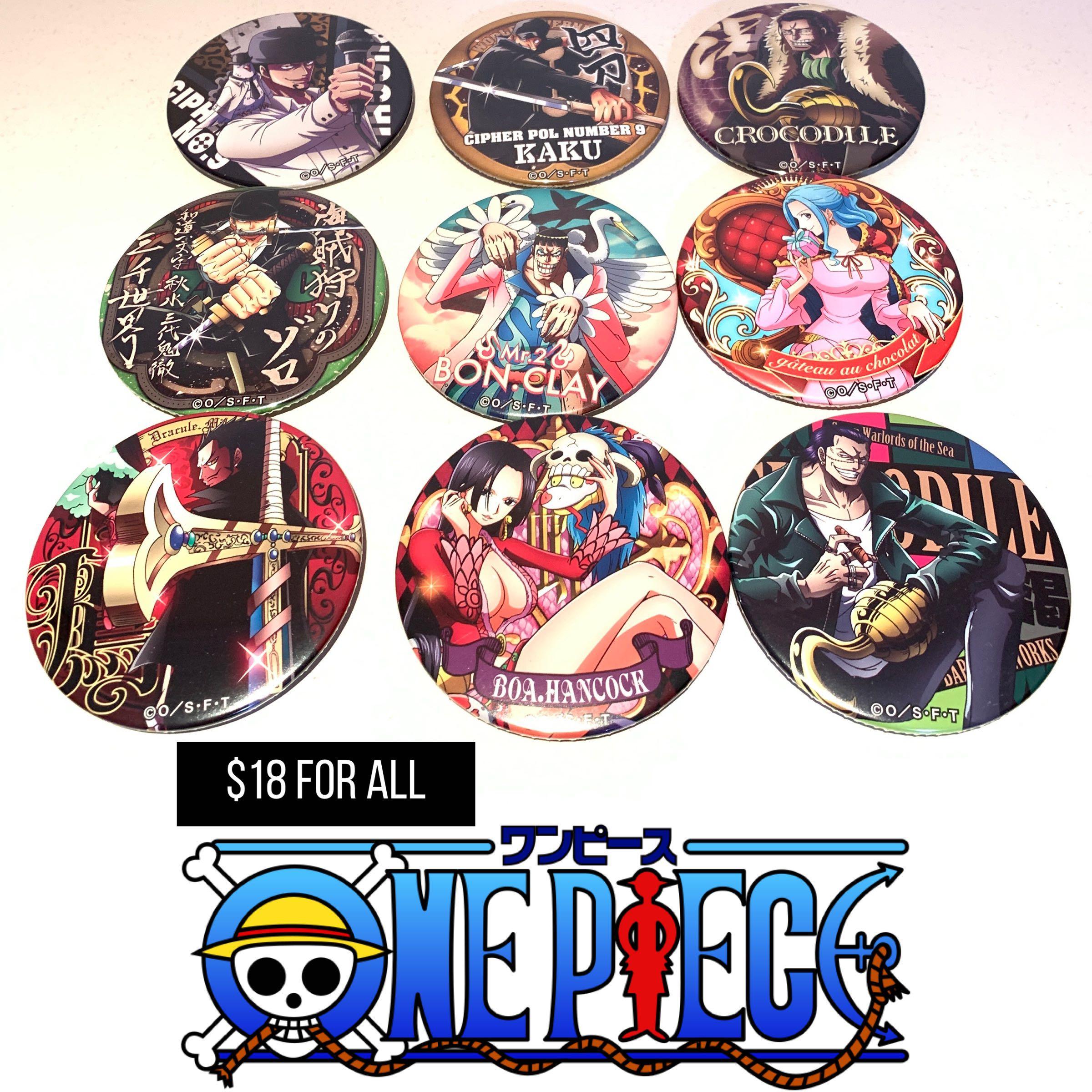 Authentic mugiwara store japan one piece badges anime cosplay manga ...