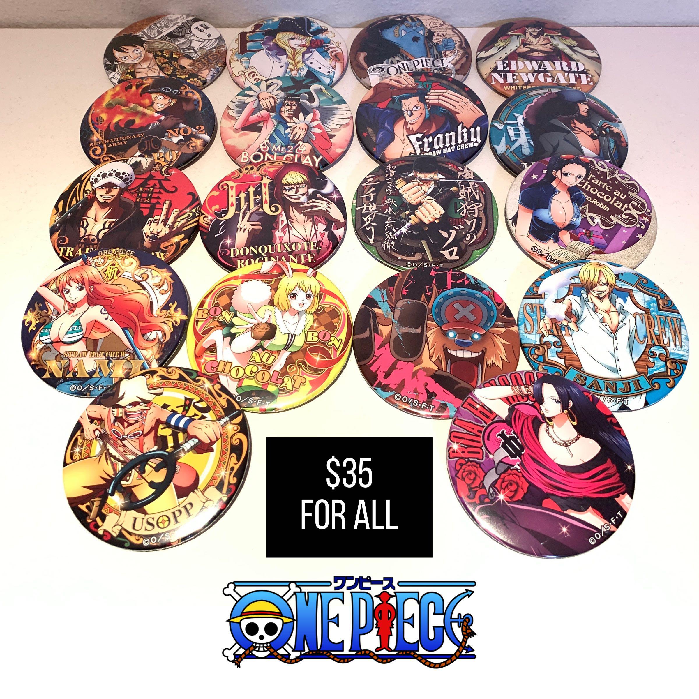 Authentic mugiwara store japan one piece badges anime cosplay manga ...