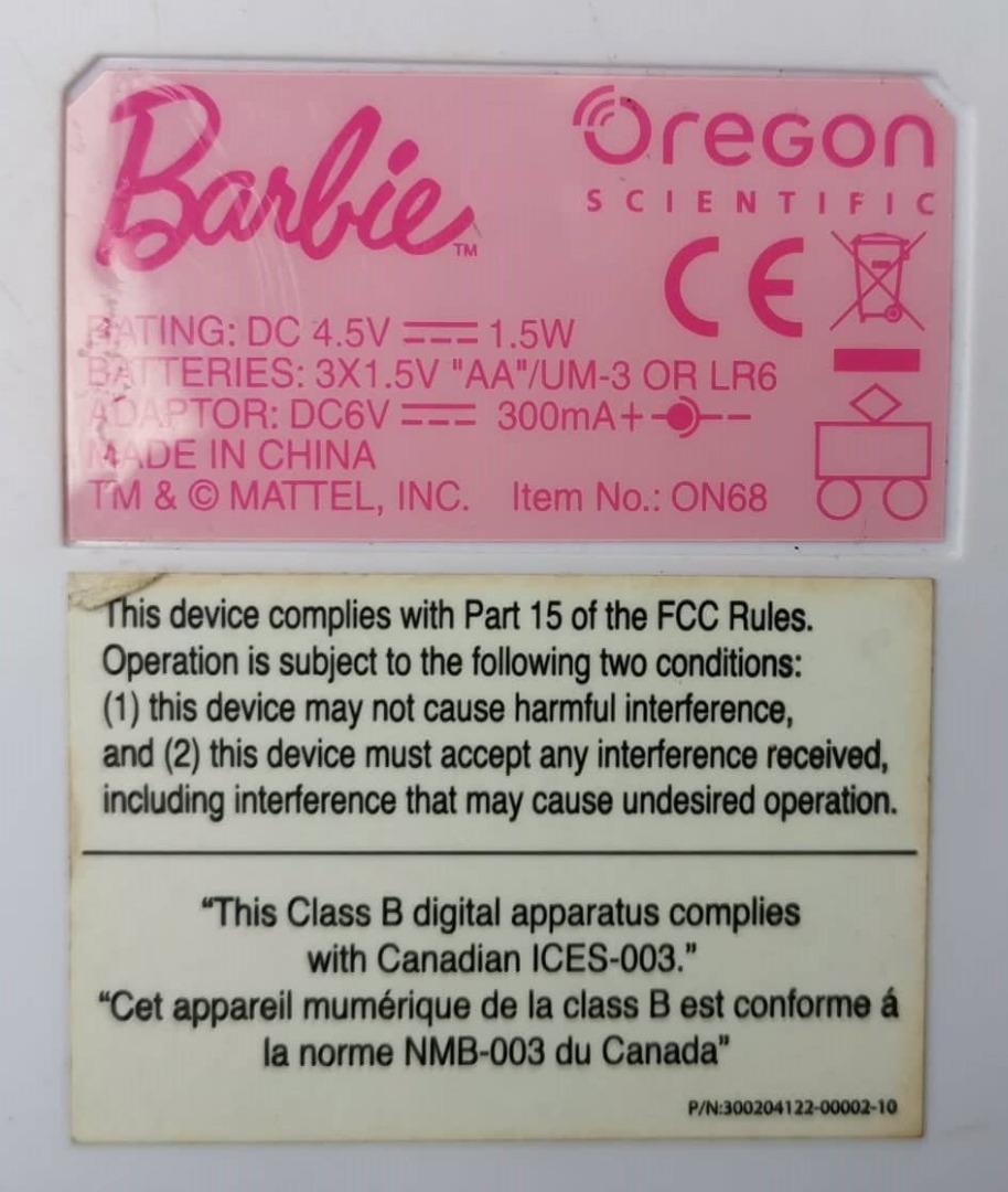Barbie B-Book Smart Learning Laptop For Kid's Oregon Scientific ON68 ...