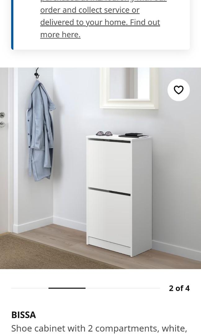 BISSA Shoe cabinet / shoe rack / shoe storage with 2 compartments, oak ...