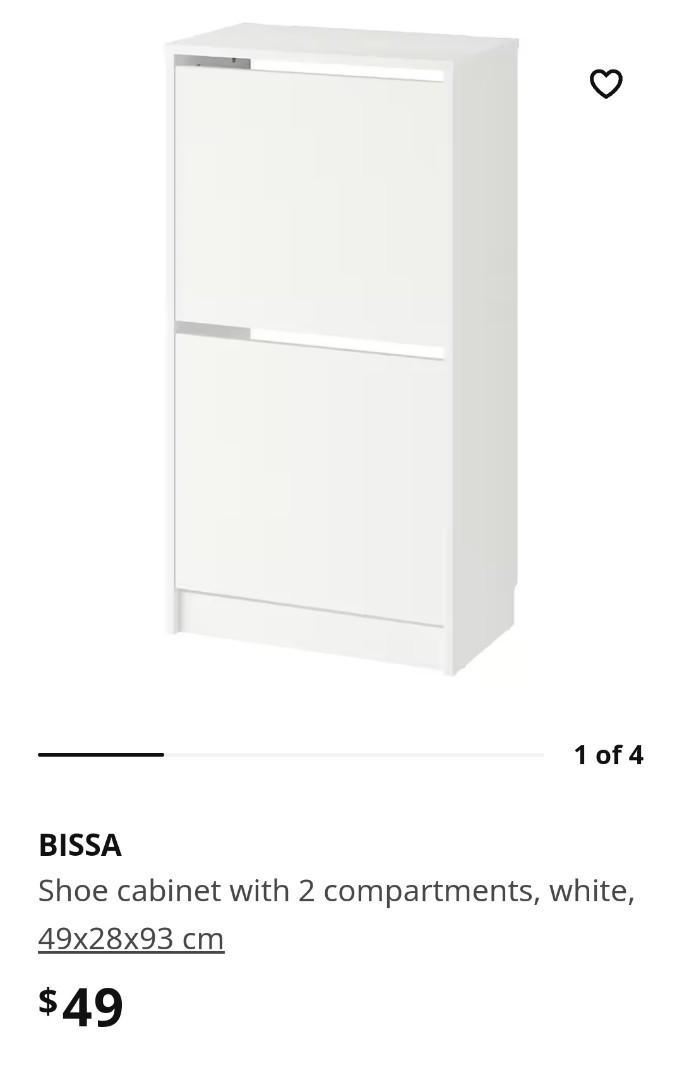 IKEA BISSA Shoe cabinet / shoe rack / shoe storage with 2 compartments ...