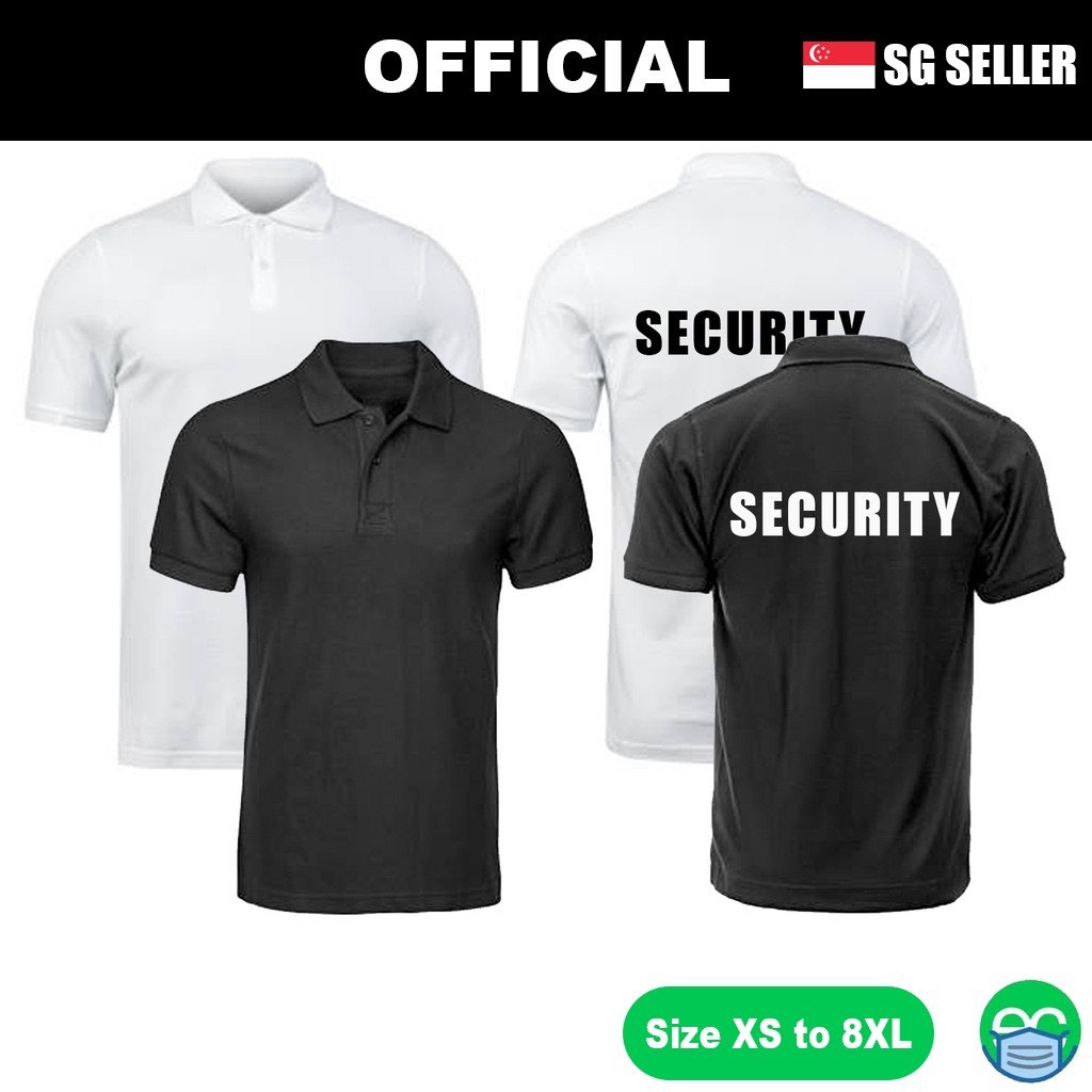[SG LOCAL] Black Security Shirt | Black Security Polo Tee | Security ...