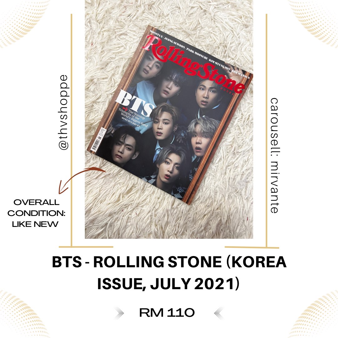 BTS ROLLING STONE MAGAZINE (KOREA ISSUE), Hobbies & Toys, Collectibles ...