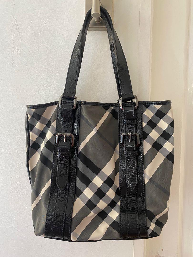 Burberry Black Beat check Victoria Tote, Luxury, Bags & Wallets on ...