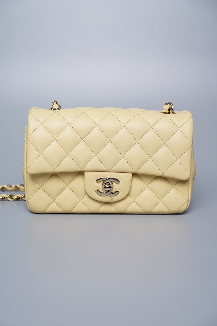 Chanel Mini Rectangular Flap in Light Yellow, Luxury, Bags & Wallets on ...