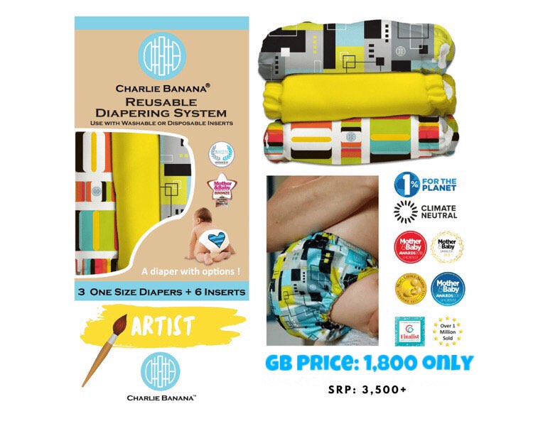 Charlie Banana Cloth Diaper - Artist, Babies & Kids, Bathing & Changing ...