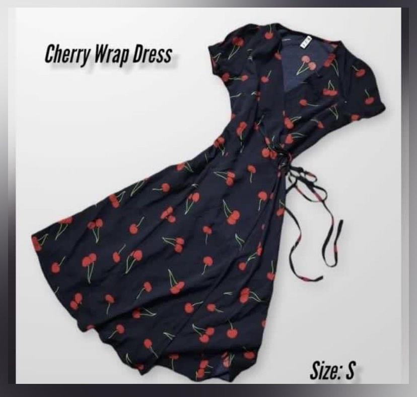 [trade welcome] Cherry wrap dress, Women's Fashion, Dresses & Sets ...