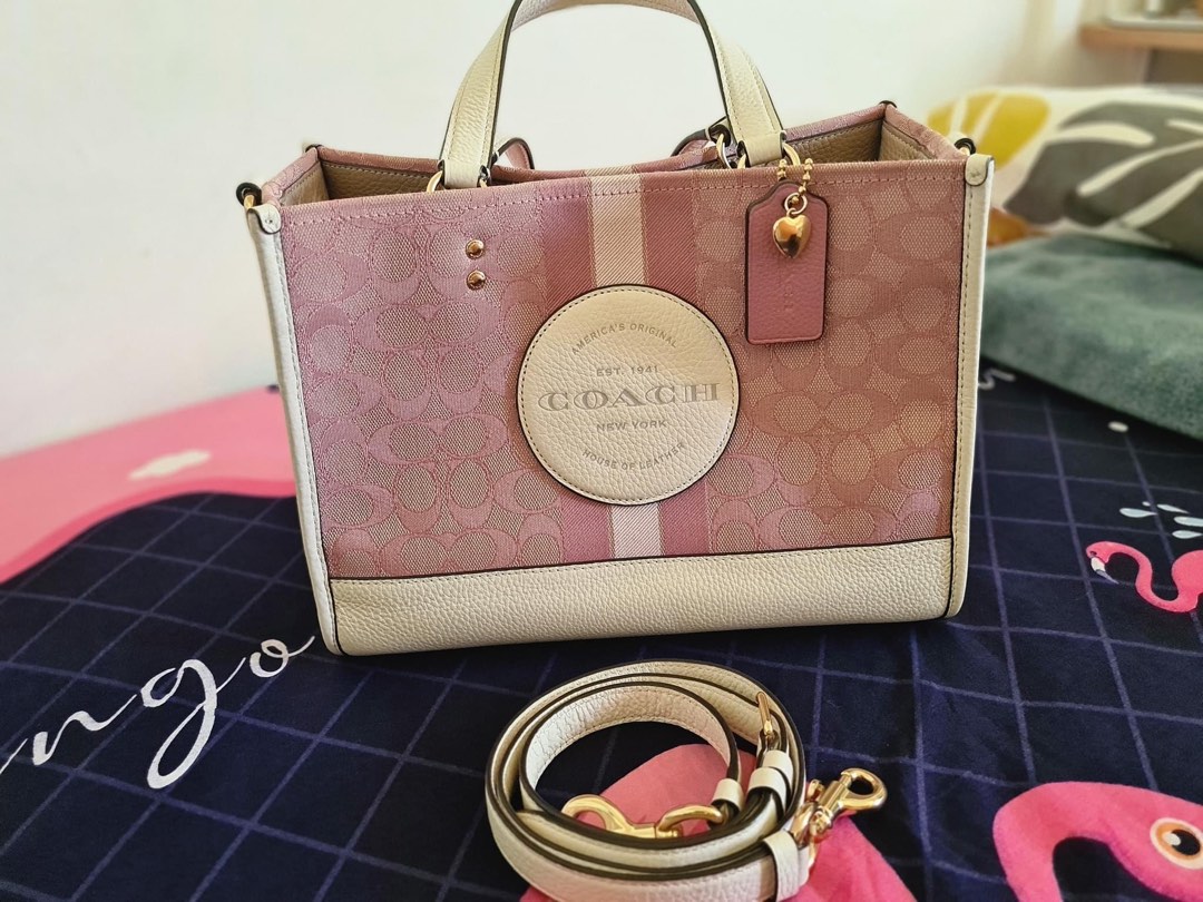 Coach Dempsey Caryall in Signature Jacquard with coach patch and heart ...