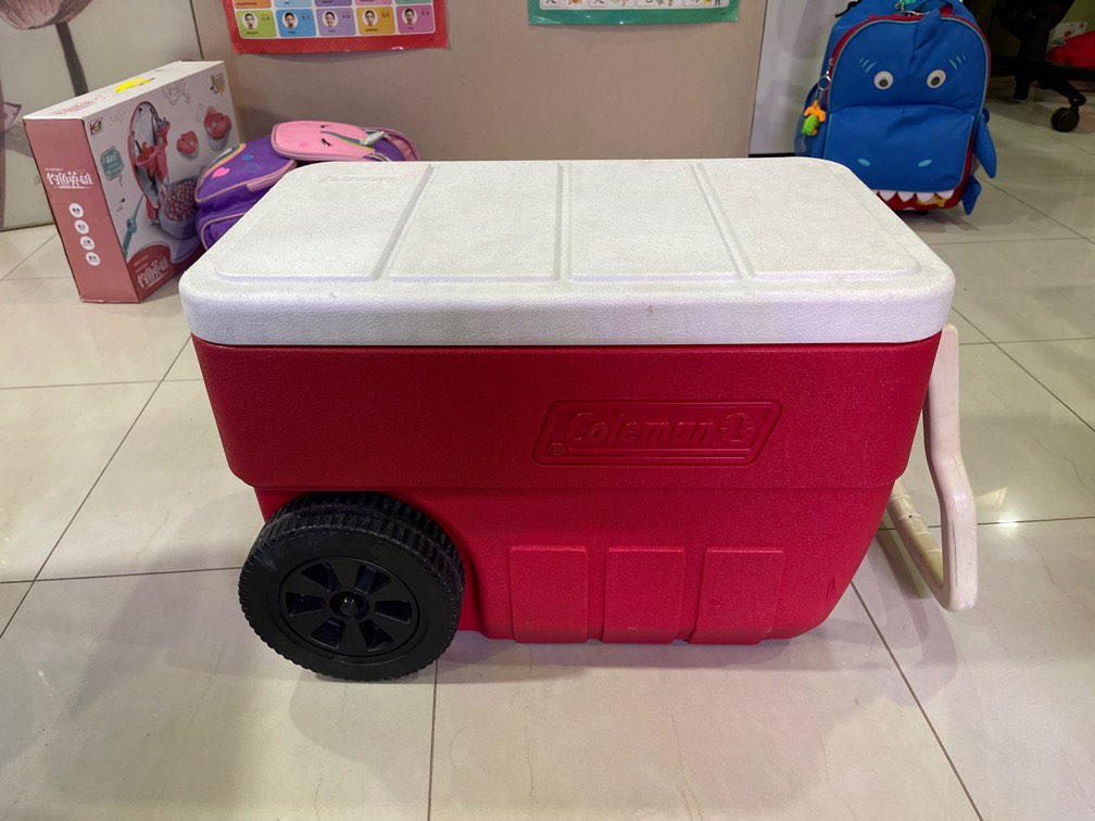 Coleman cooler box with wheel, Sports Equipment, Hiking & Camping on ...