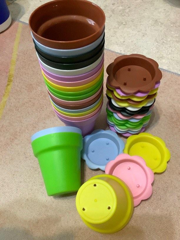 Colourful plant pots, Furniture & Home Living, Gardening, Pots ...