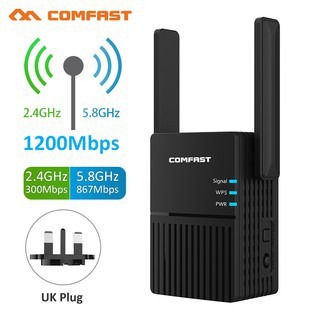 Comfast 5.8Ghz WiFi Extender 1200Mbps Wireless Dual Band WIFI Repeater ...