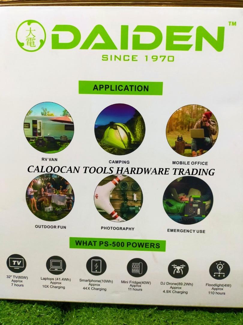 DAIDEN Japan 1000W Portable Powerstation Inverter Generator (PS-500 ...