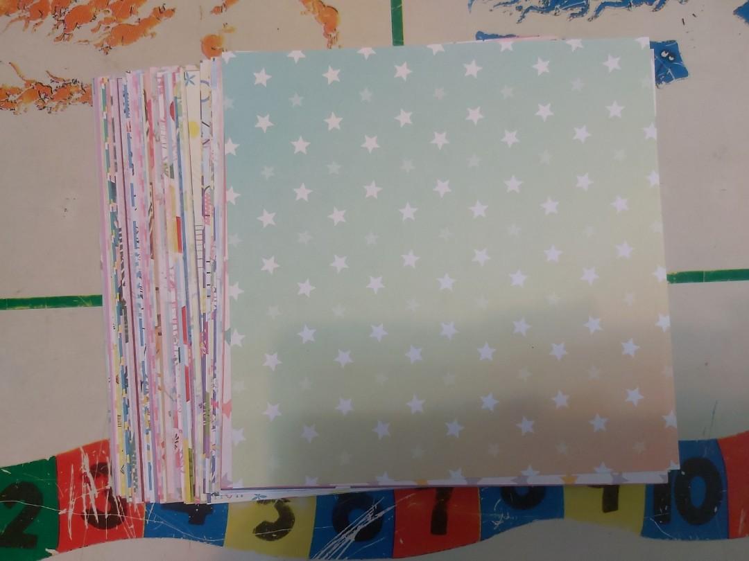 Daiso 素材紙 手帳素材 Scrapbook paper 手工摺紙 便簽 拼貼 分裝 87張不重覆, 興趣及遊戲, 手作＆自家設計, 文具 ...