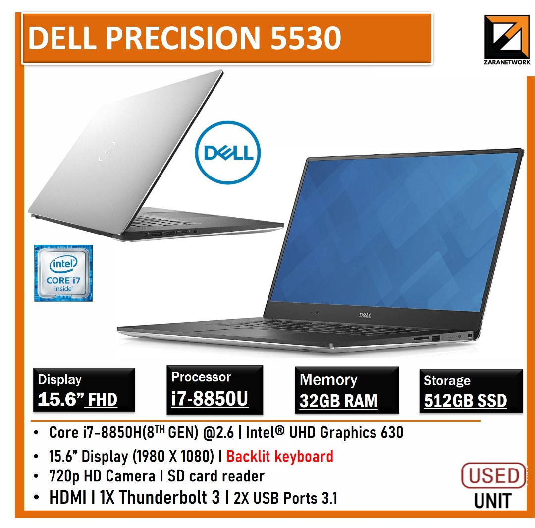DELL PRECISION 5530 i7 8th GEN 32GB RAM / 512GB SSD, Computers & Tech, Office & Business ...