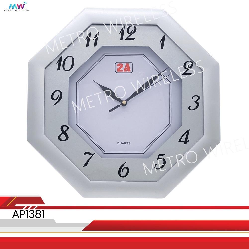 Elegant Octagon Black Silver Design 2A Quartz Wall Clock AP1381, Furniture & Home Living, Home ...