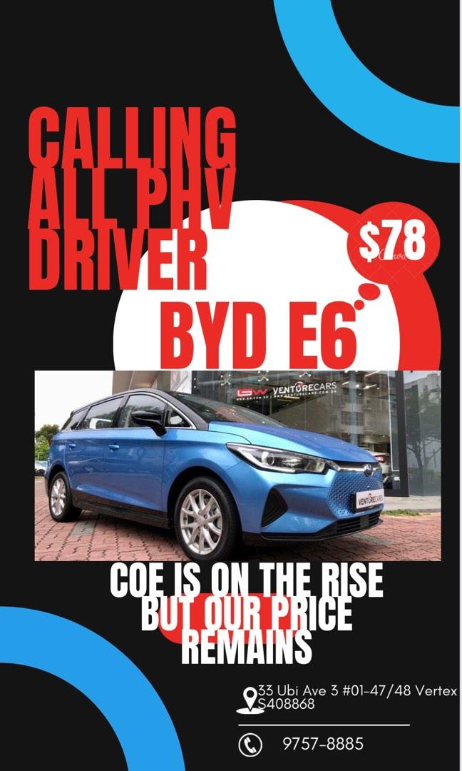 BRAND NEW EV for PHV Driver (BYD e6), Cars, Car Rental on Carousell