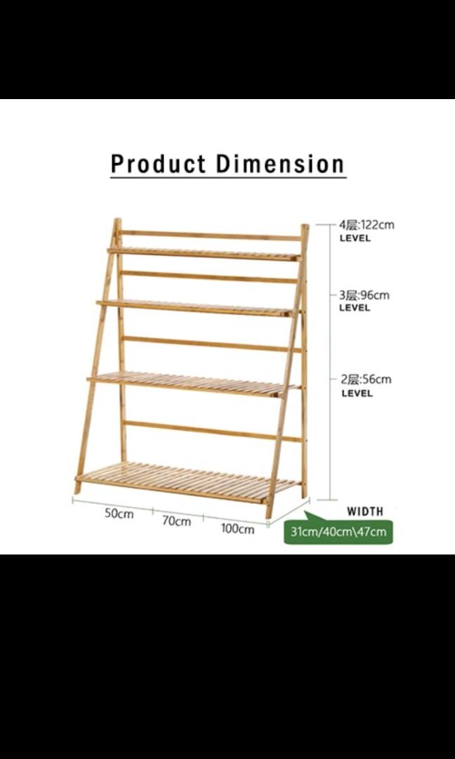 Foldable Bamboo Plant rack, Furniture & Home Living, Gardening, Pots ...