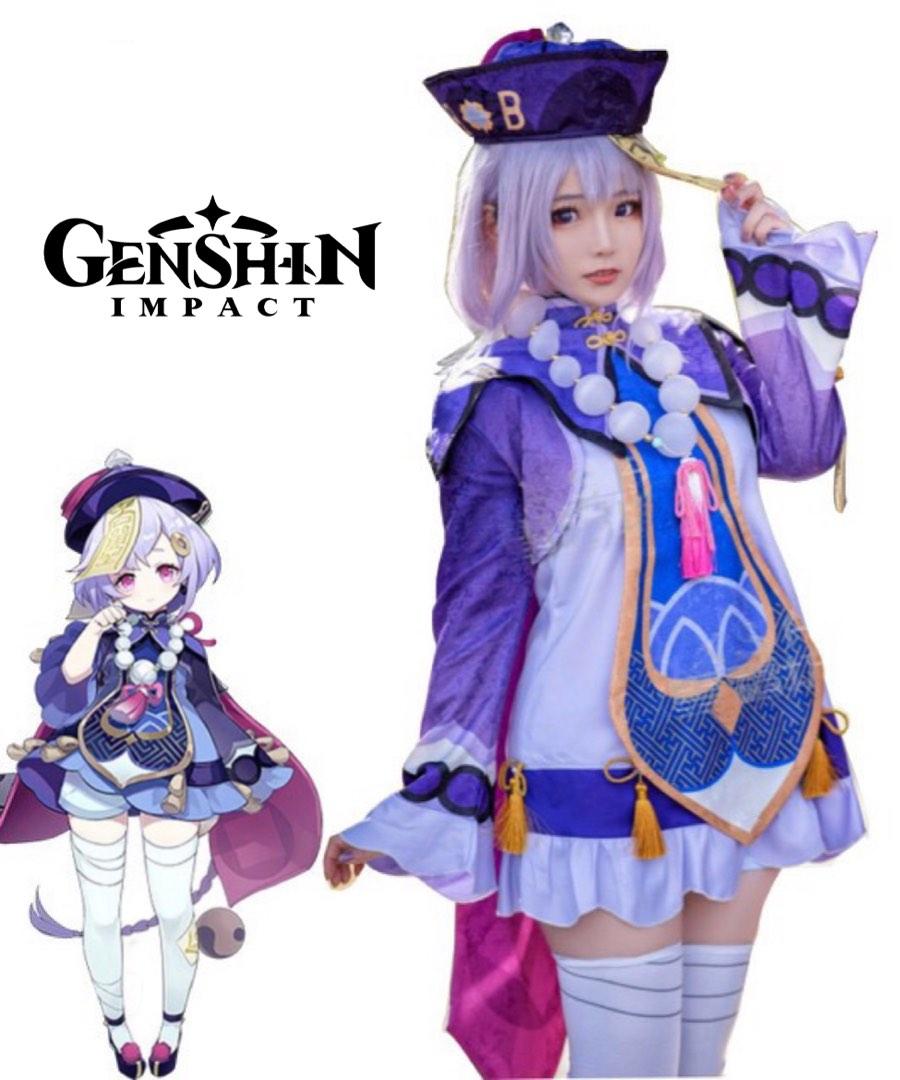 Genshin Impact Qiqi Cosplay Costume Wig Set Womens Fashion Dresses And Sets Dresses On Carousell