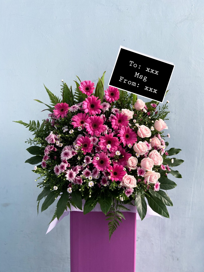 Grand Pink | Congratulatory Floral Stand (Grand Opening Flowers ...