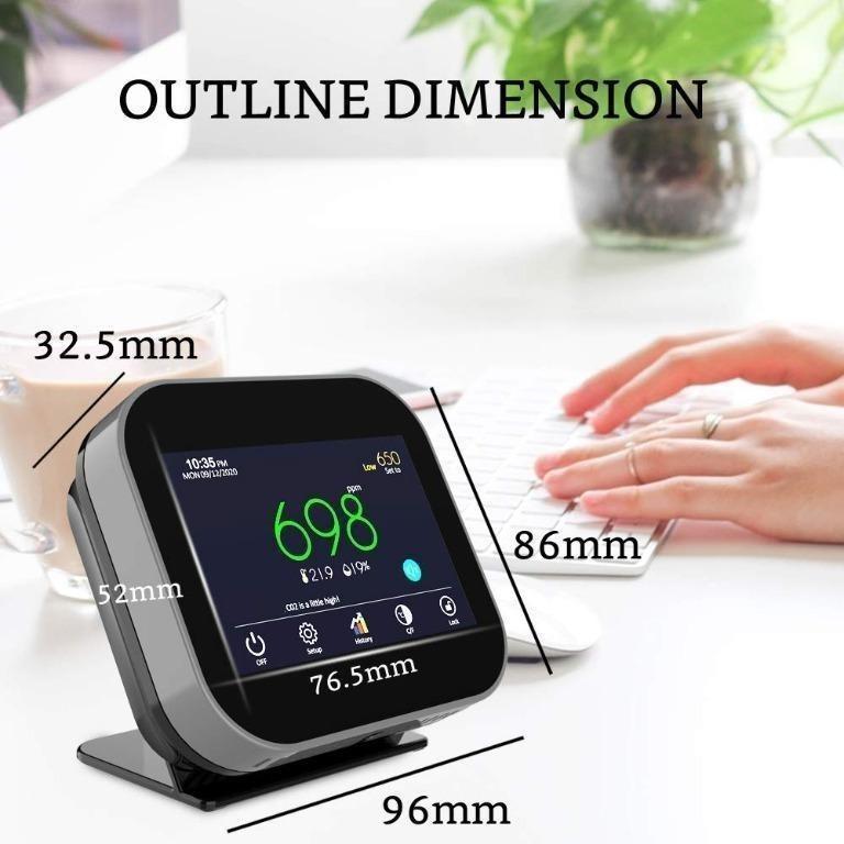 GZAIR Indoor CO2 Meter, Data Logger, Dual-Channel NDIR Sensor, Tabletop ...