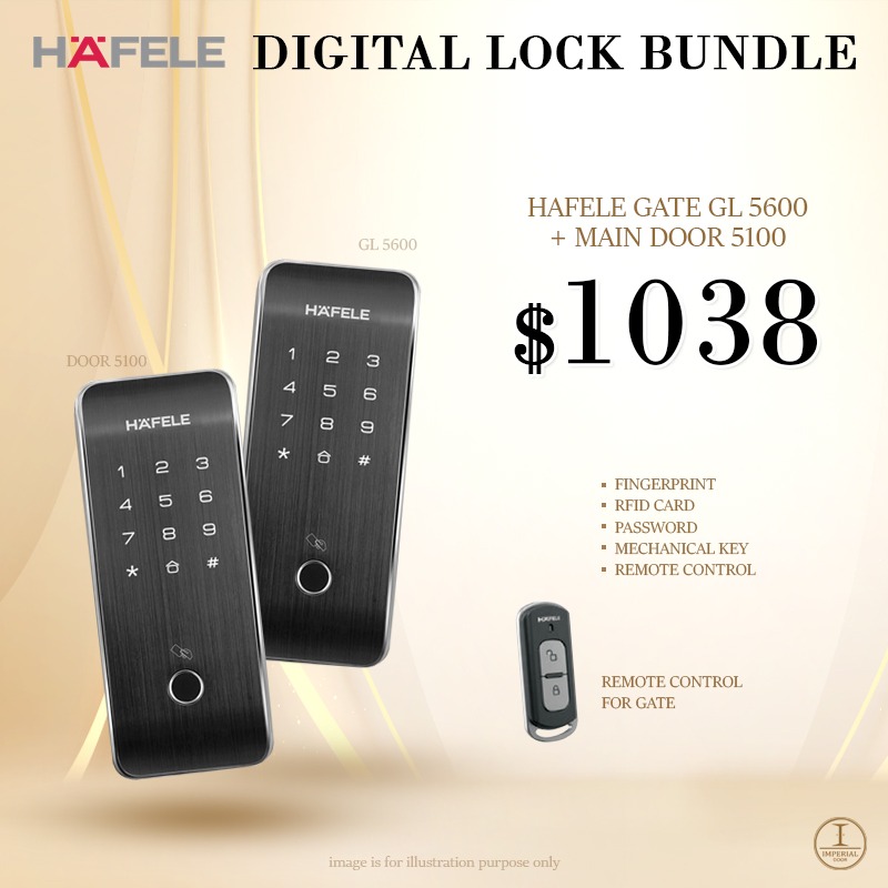 Hafele Digital Lock Bundle DL5100 + GL5600, Furniture & Home Living ...