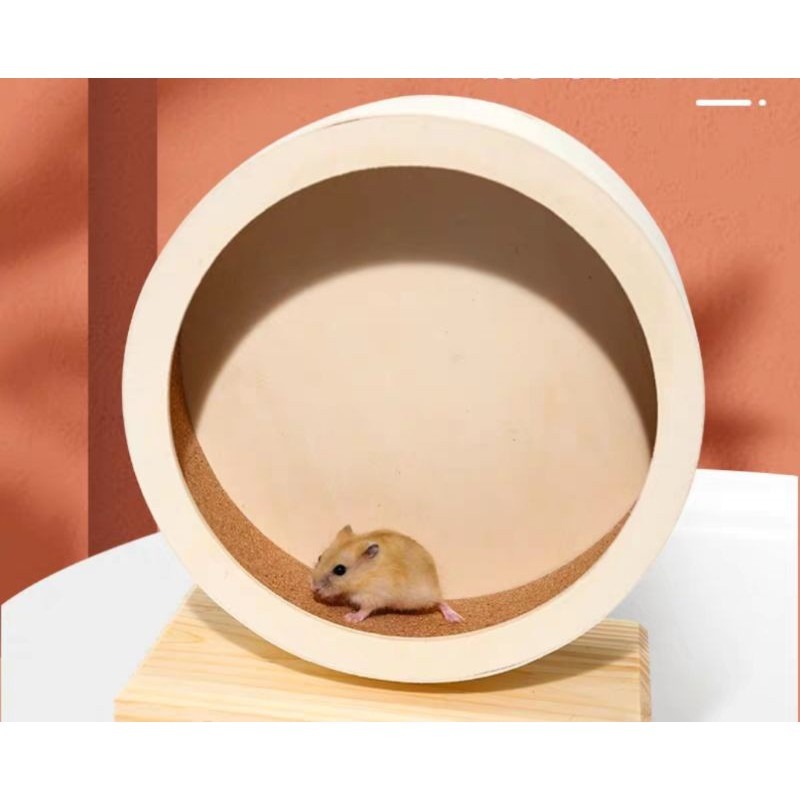 Hamster Roller Wheel Wooden Silent Running Pet toy, Pet Supplies, Homes ...