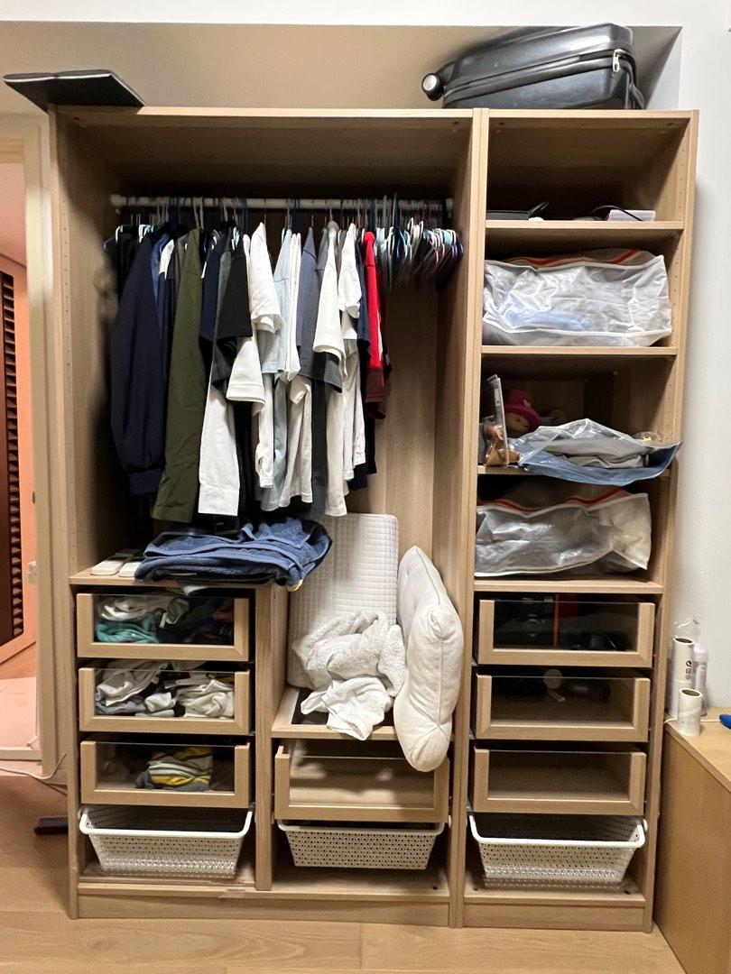 IKEA wardrobe 宜家衣櫃, 傢俬＆家居, 傢俬, 書櫃、櫃子及架 - Carousell