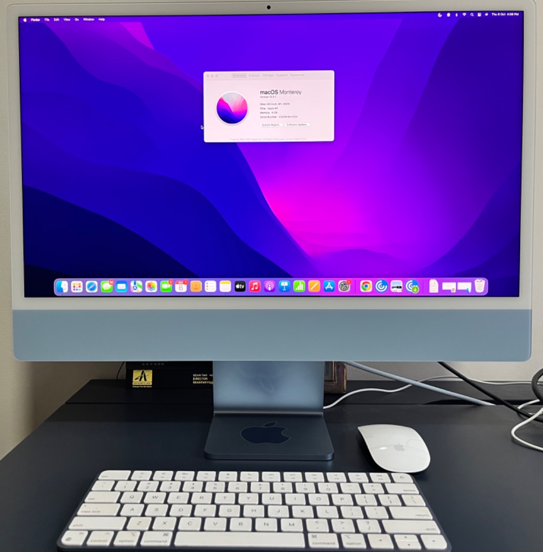 iMac 24 inch 2021 Apple M1 Chip (Blue), Computers & Tech, Desktops on ...