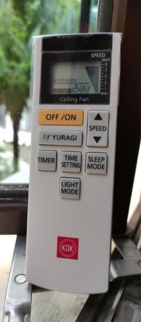 KDK FAN REMOTE CONTROL T60AW (100% GENUINE ORIGINAL), Furniture & Home ...