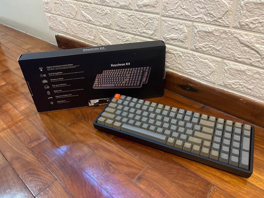 Keychron K4 wireless multi-device keyboard hotswappable, brown switch ...