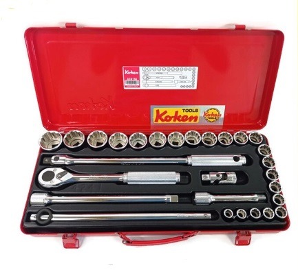 Koken 28pc. 1/2 Dr. Socket Set 10mm - 32mm 12pts Made in Japan 4241M ...